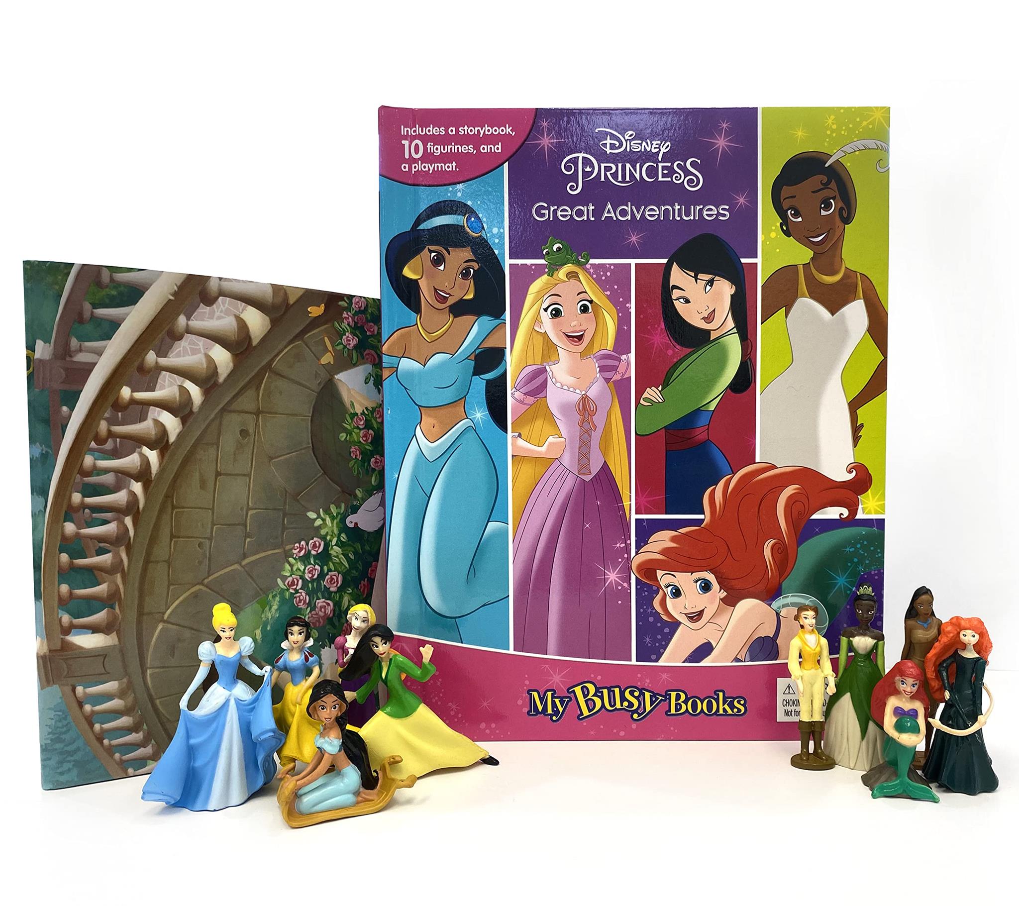Disney Princess Great Adventures My Busy Book - Storybook, 10 figurines ...
